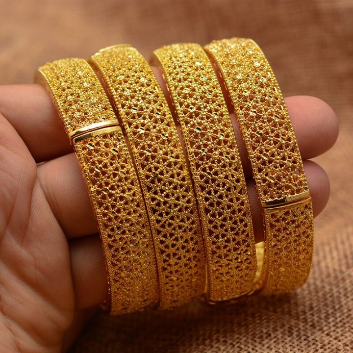 【Fullyoung_520 Store】Gold Bracelet for Women Man Dubai Wedding Bangles ...