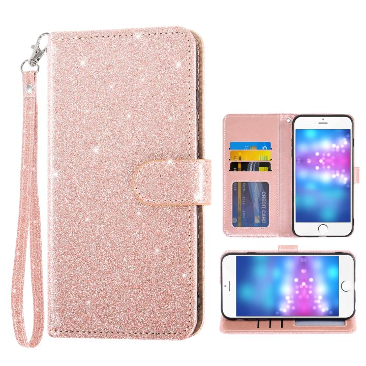 Sequin Glitter Flip Cover Leather Wallet Phone Case For LG V20 V10 K51 ...