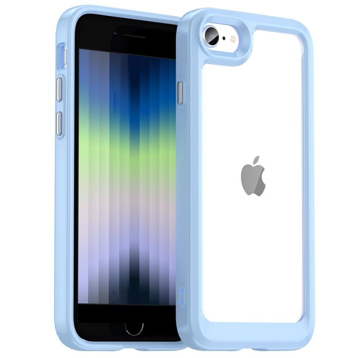 tzmar for iPhone SE 2022 SE2 Candy Color Hard Case Transparent ...
