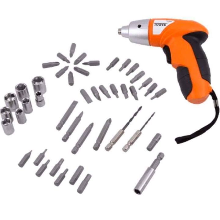 LIDUO Cordless Power & Hand Tool Kit with Screwdriver 45 PCs Tools Mini ...