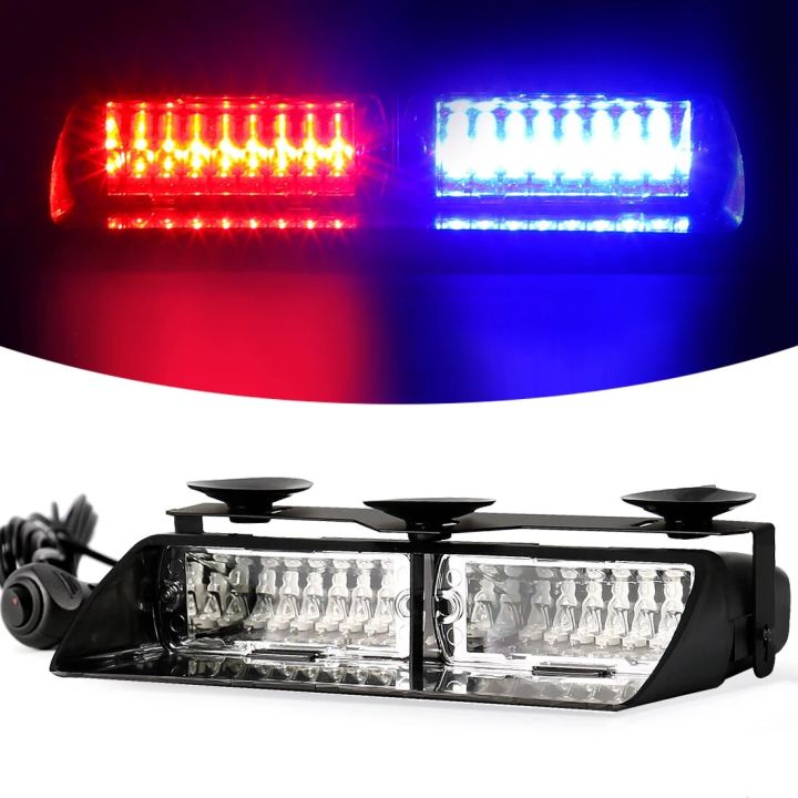16 LED Strobe Signal Emergency Windshield Warning Beacon Lights Red ...