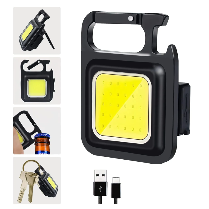 Multi Function COB Rechargeable Portable Keychain Light | Daraz.lk
