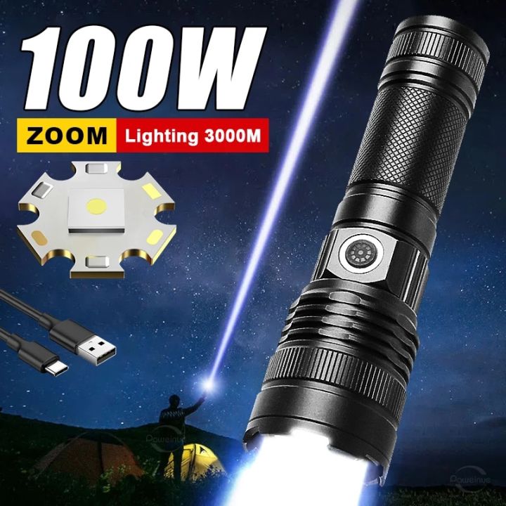 100W High Power Led Flashlights White Laser Long Range 3000Meters ...