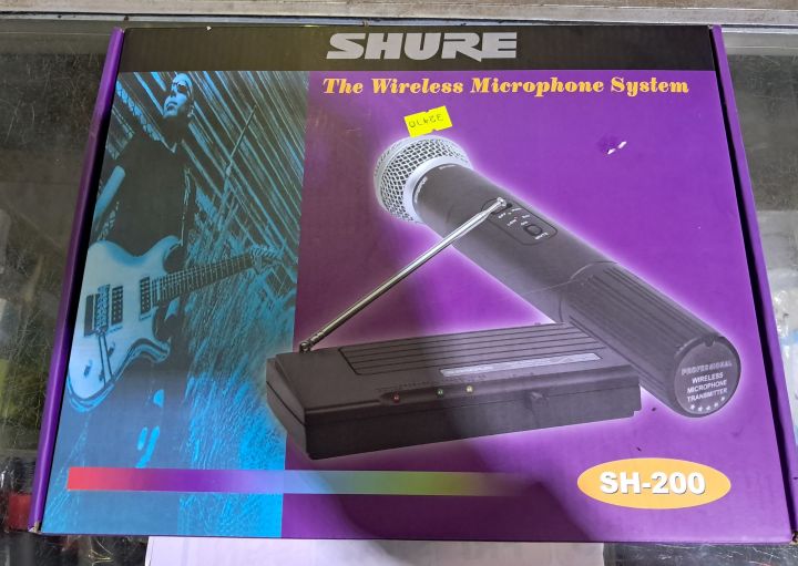 Shure SH-200 Wireless Microphone System – VHF Stage Performance Mic ...