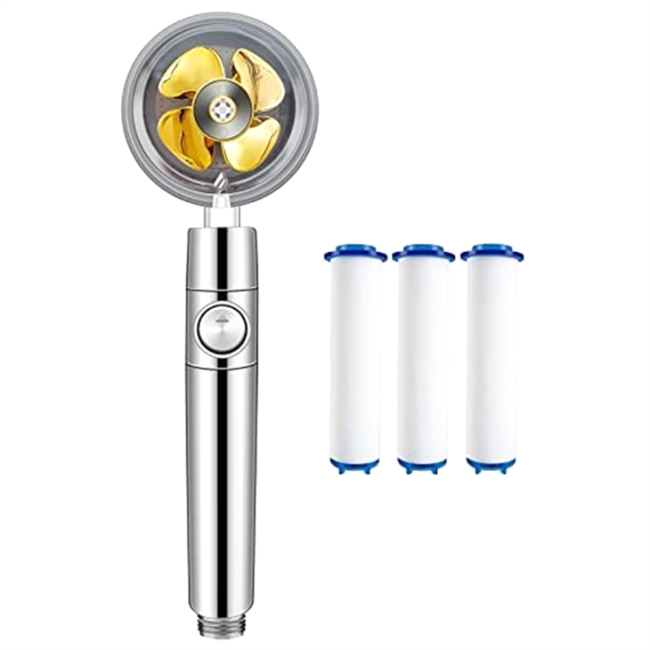 Water Saving Shower Head Vortex Shower Head Filter Removable Propeller ...