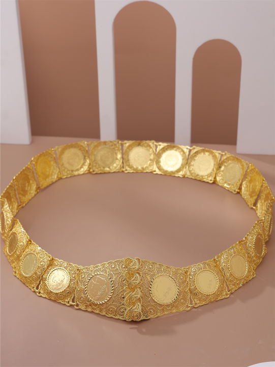 Algerian Coin Belt Gold Plated Metal Hand-Made Fine Carved Napoleon ...