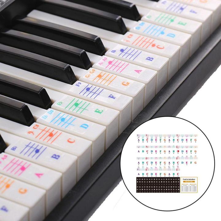Bright Piano Sticker Visual Tool Piano Keyboard Stickers for 88/61/54 ...