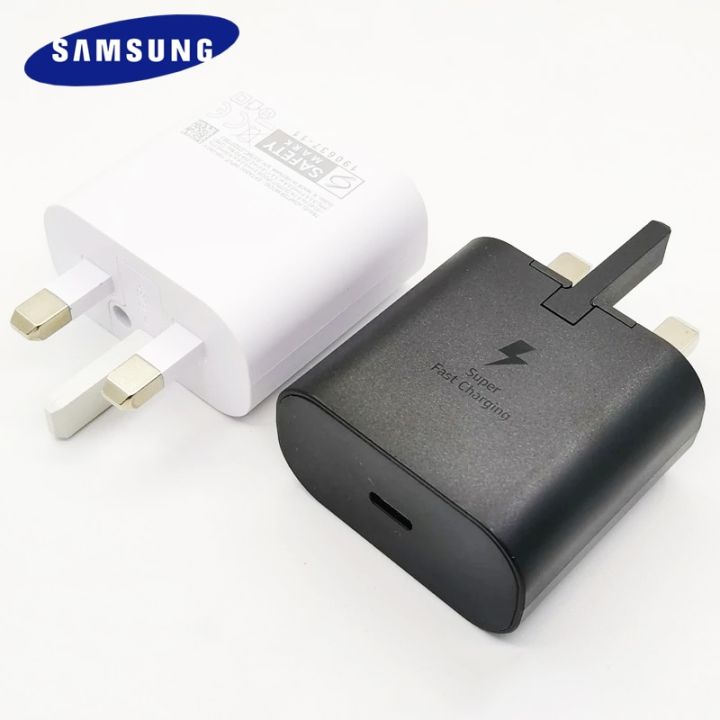 Samsung Galaxy A23 A33 A53 A52 A72 F23 S21 Charger UK Plug 25W Super ...