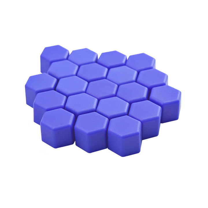 Universal Blue Silicone 20pcs set of Car Wheel Hub Screw Cover Nut ...