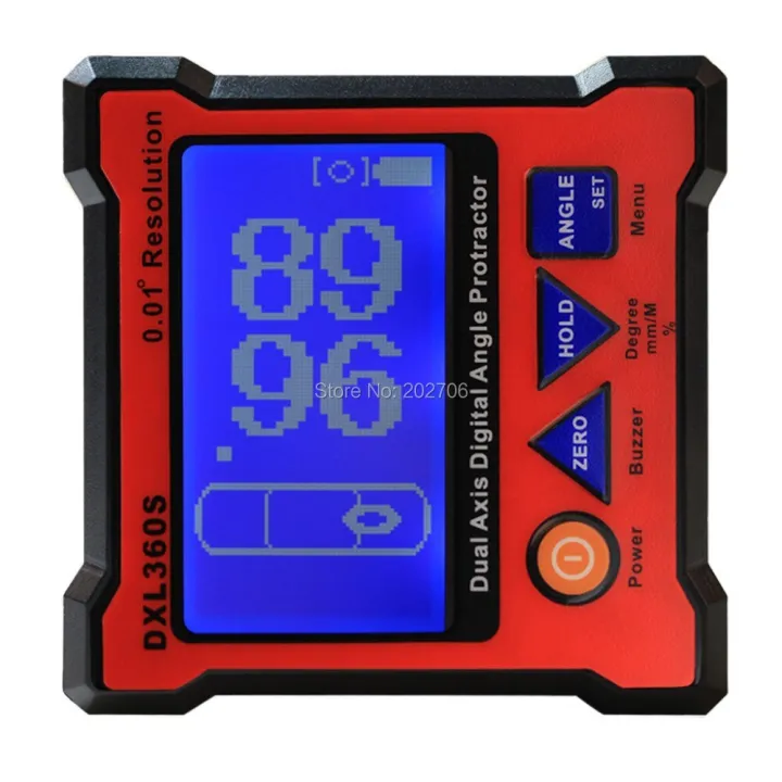 DXL360S Angle ruler Elevation meter Dual Axis Level measure box Digital ...
