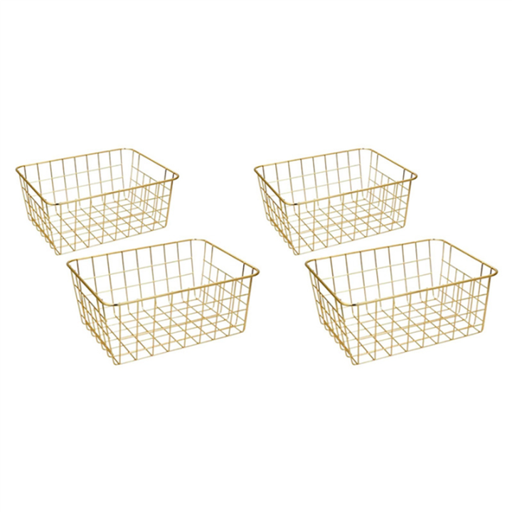 Wire Baskets, Gold 4 Pack Wire Basket, Organizing Storage Crafts Decor ...