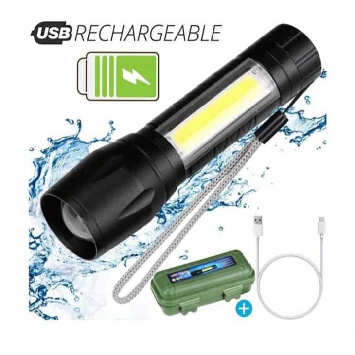 Portable & Rechargeable USB Torch Light With Box. | Daraz.lk