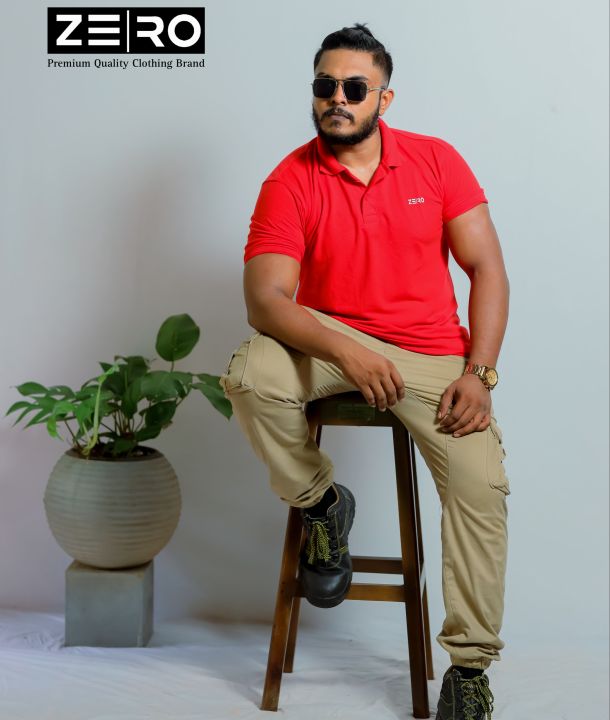 ZERO - Gents Collar Polo T-Shirt - Red | Daraz.lk