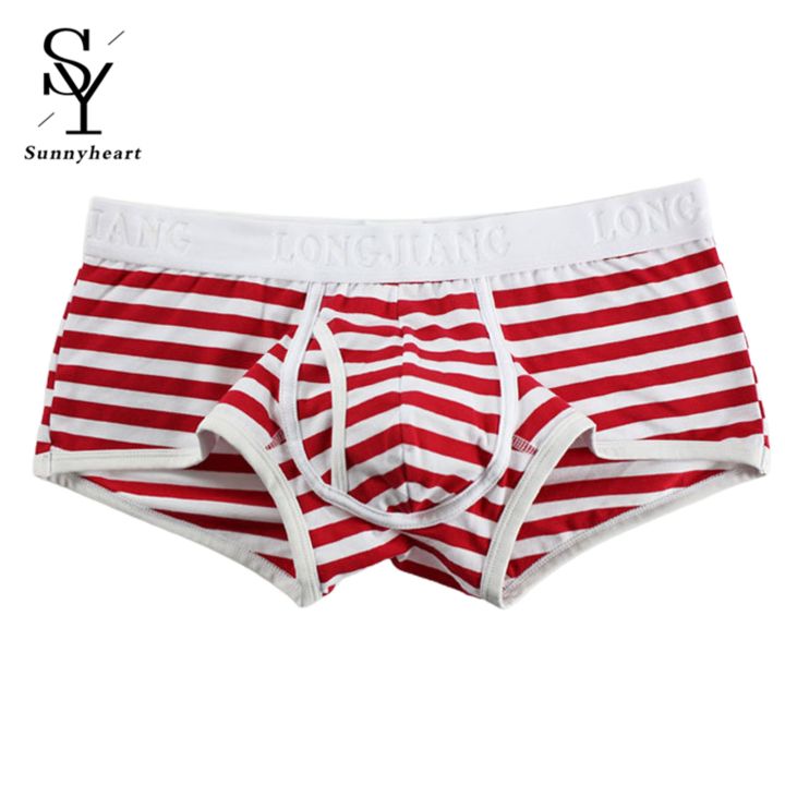 Longjiang Men Underwear Stripe Side Opening y Mid Rise Boxer Underpants for Bathroom | Daraz.lk