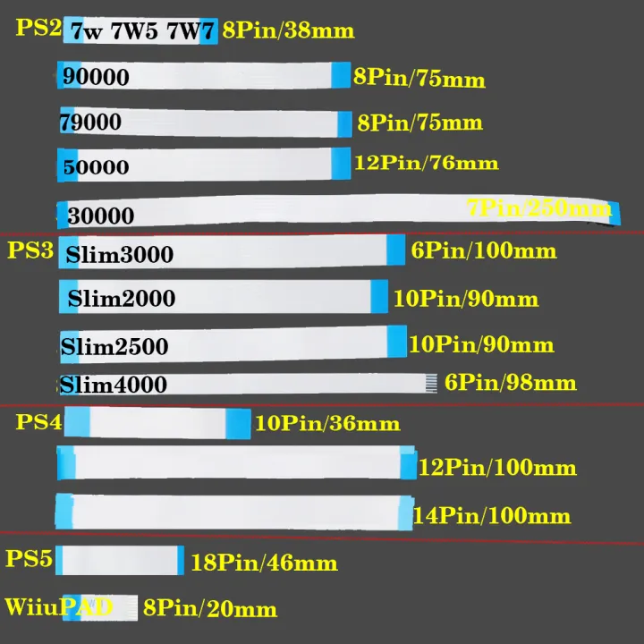 2/5/10pc For 6 7 8 10 12 14 18Pin Power Switch Ribbon Flex Cable FPC ...