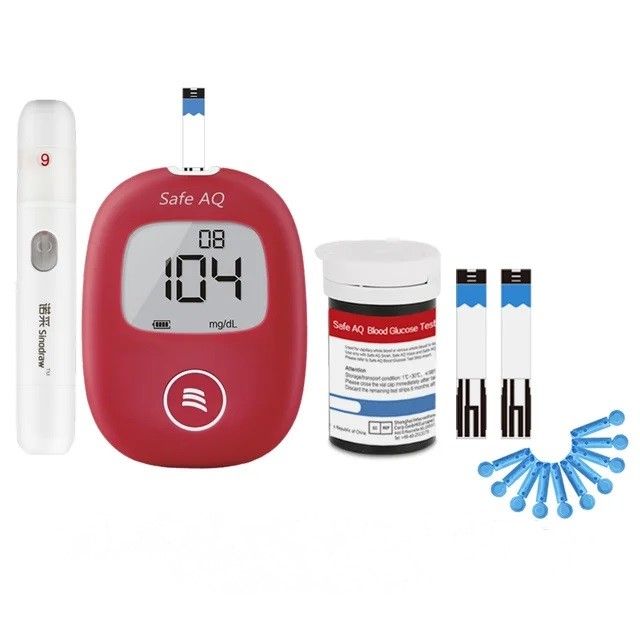 Safe AQ Blood Glucose Meter with Test Strips and Lancets Diabetes Blood ...