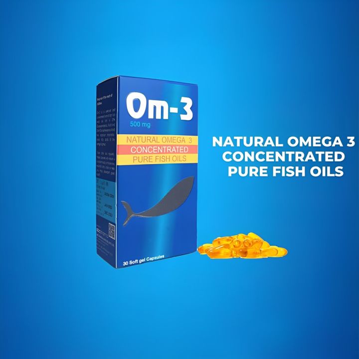 Natural Omega 3 Concentrated Pure Fish Oils 500mg (30 Capsules) | Daraz.lk