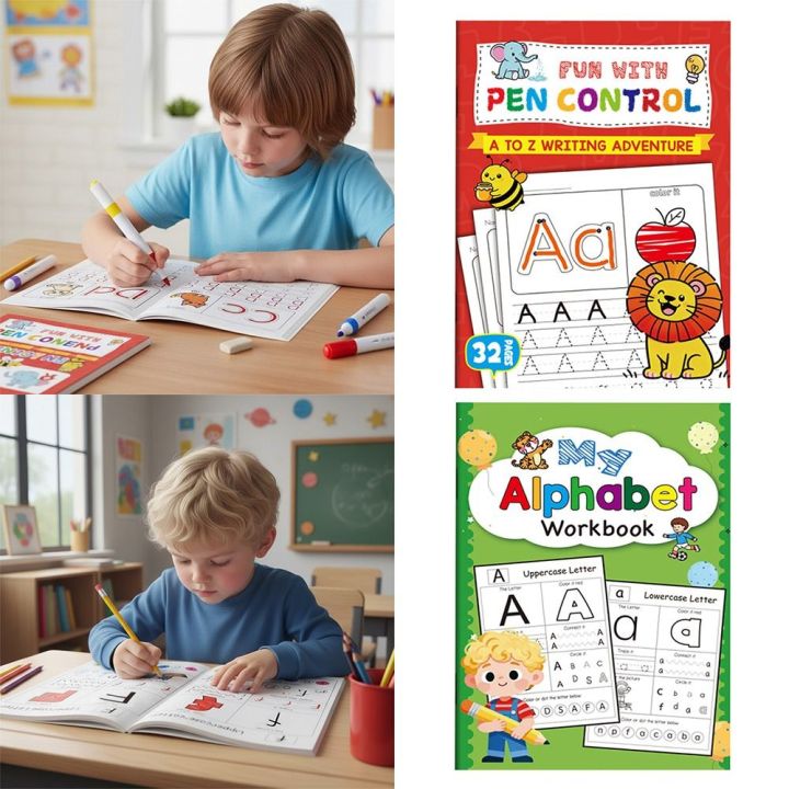 Practical 32/48 Pages A-Z Letter Training Book Colored Tracing And ...