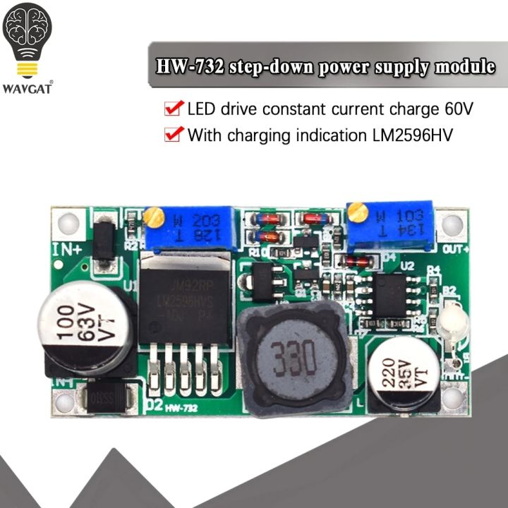 WAVGAT LM2596HV DC-DC Step Down CC-CV Adjustable Power Supply Module 5 ...