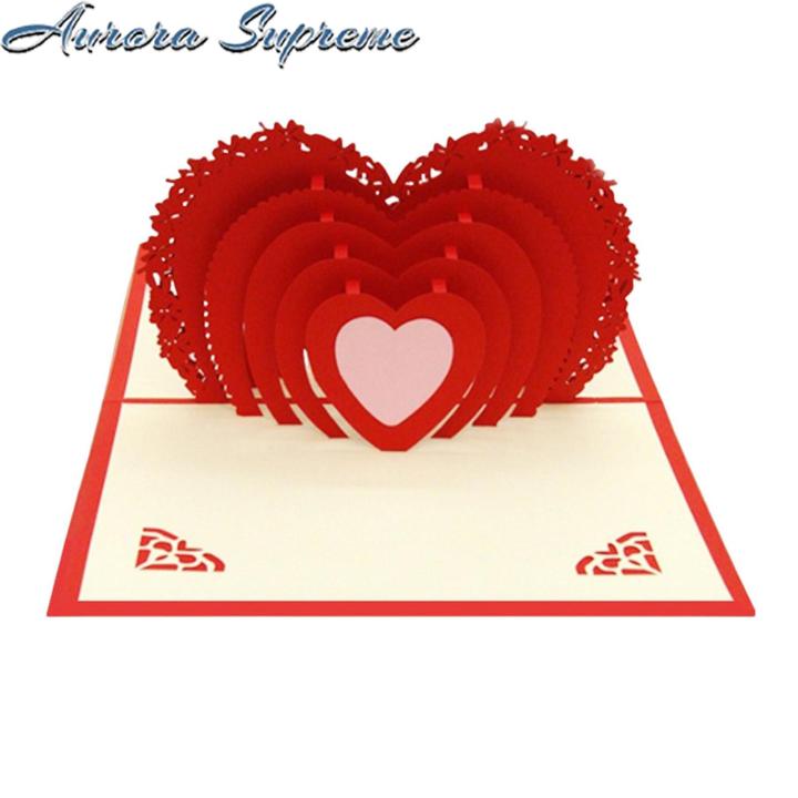 Valentine Day Pop-up Card 3d Heart Pop-up Card for Valentine's Day ...