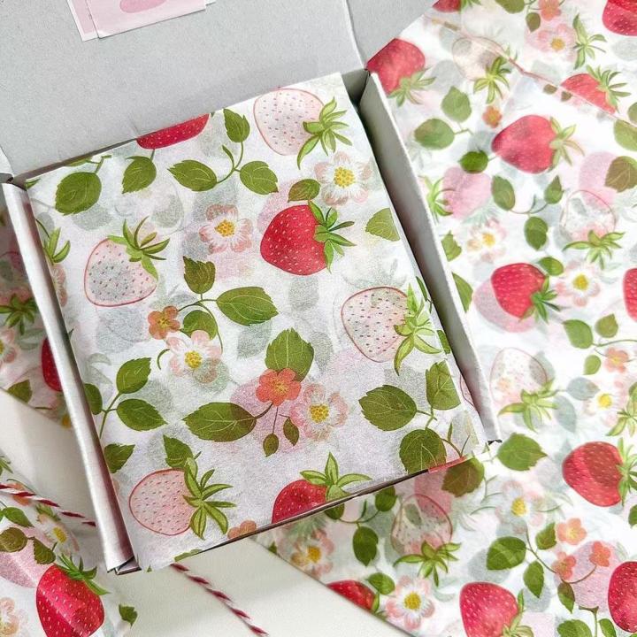 Folded Fruit Wrapping Paper New Strawberry Tissue Paper Premium Red for ...
