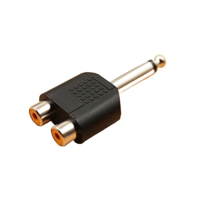Mono Plug 6.5mm Male To 2 RCA Female Jack Converter Adapter Mic Jack ...