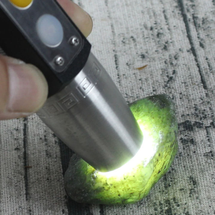 3Button 3 Colours gem Torch With Display With Brightness Adjustment USB ...