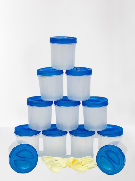 Plastic Spices Container 12 Pcs Set Transparent Type Condiments Bottles ...