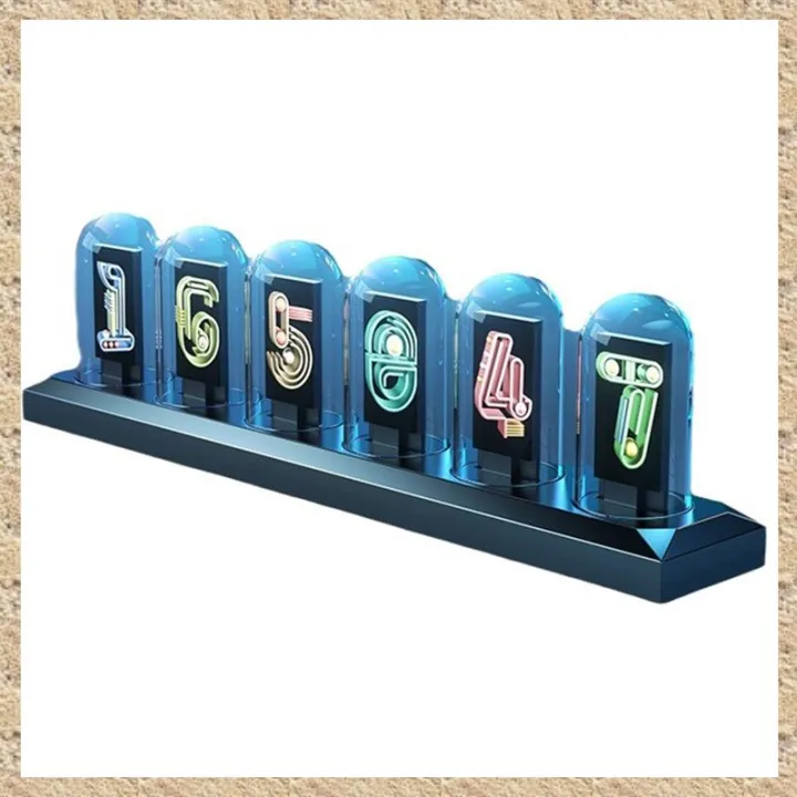 USB Powered RGB Nixie Tube Clock with IPS Color Screen, Corded Electric ...