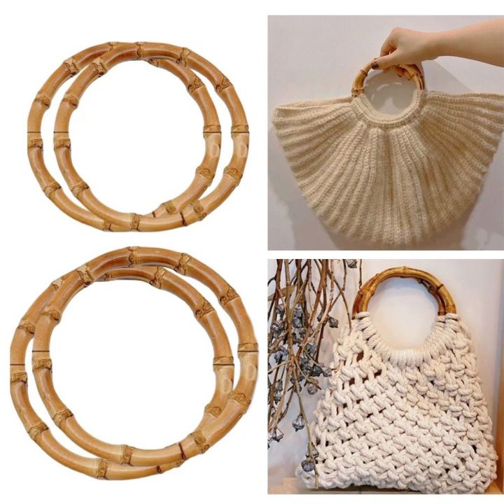 New Round Bamboo Purse Handles Bamboo Detachable Handbag Band Handle ...