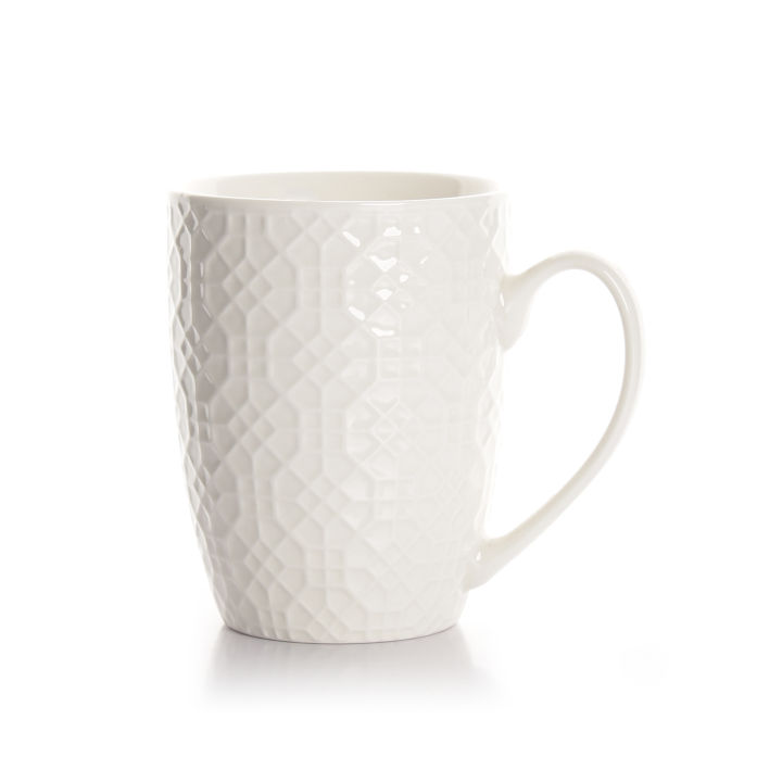 Textured White Ceramic Mug | Daraz.lk