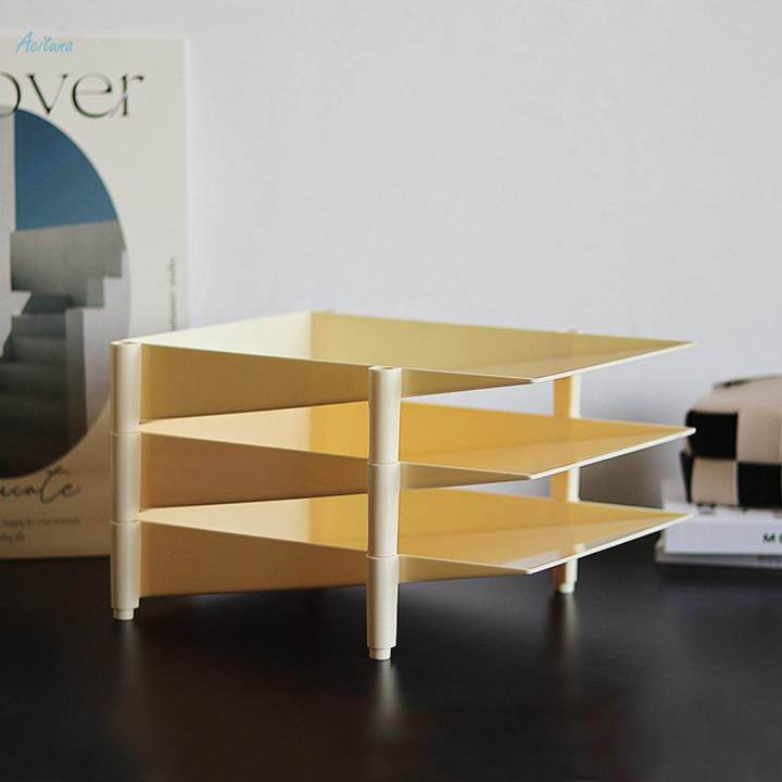 File Document Holder Paper Shelves Sorter Stackable White | Daraz.lk