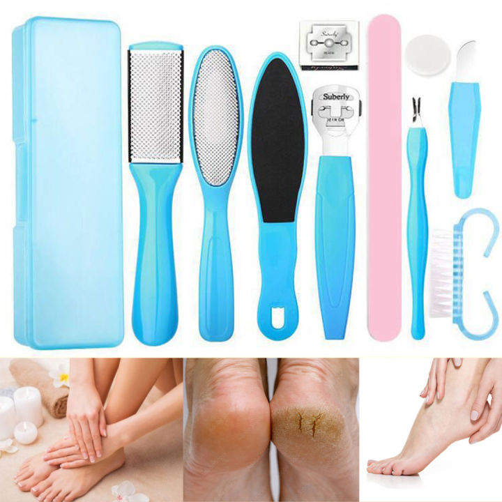 Professional Stainless Steel Pedicure Tools Set 10 in 1, Foot Care Kit ...