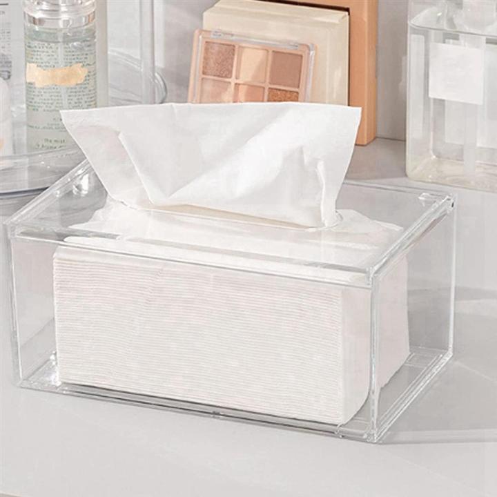 Acrylic Tissue Box Rectangular Transparent Tissue Box for Office | Daraz.lk