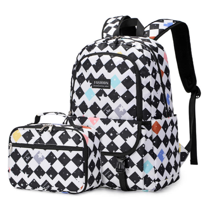 Travel Checker Backpack Fresh and Sweet Large Capacity School Commuter ...