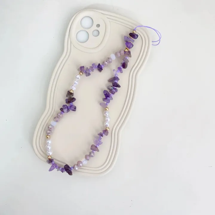 Crystal Handmade Natural Stone Beaded Moblie Phone Chain Key Pendant ...