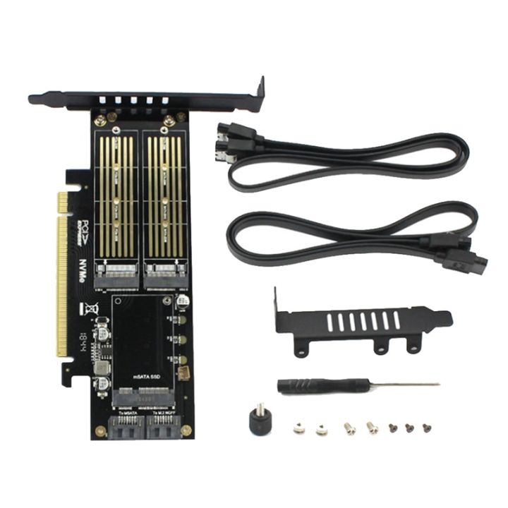 【Photo Color in 1 NGFF and MSATA SSD Adapter Card M.2 NVME to PCIe 16X ...