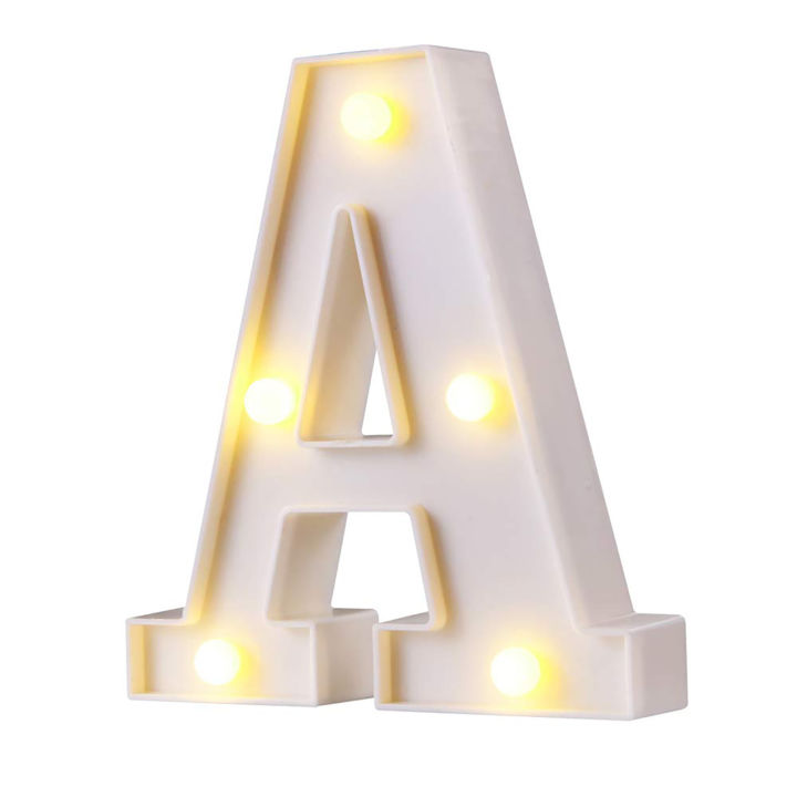 Alphabet Letter LED Night Light Lamp Outdoor Home Club Wedding Party ...