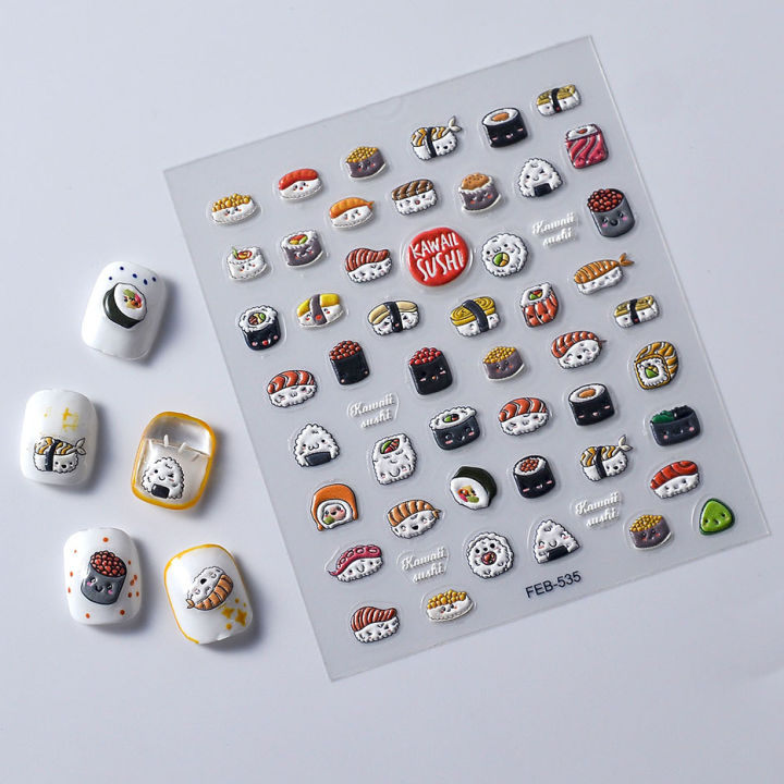 Dark Japanese Cuisine Sushi Fish Sumo Wrestling Flower Cat 5D Embossed ...