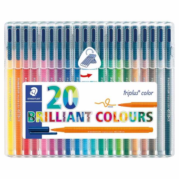 STAEDTLER® Triplus Colour 323 SB20 Triangular Fibre Tip Pen 20 Set ...