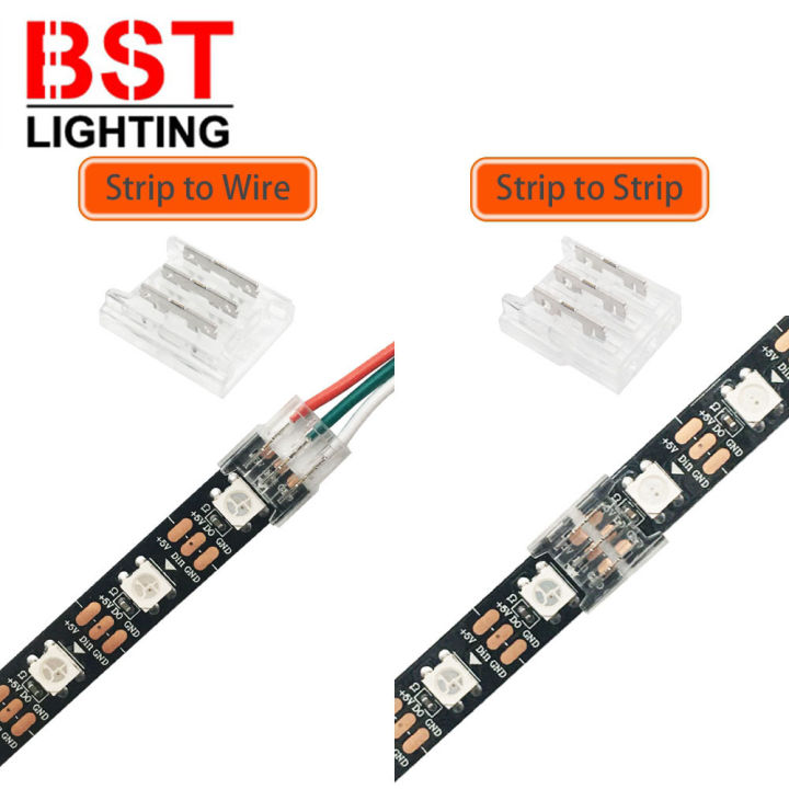 WS2811 WS2812B SK6812 LED Transparent Solderless Cover Connector 10mm ...
