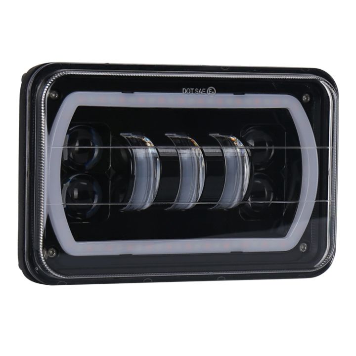 4X6 Inch LED Head Light Lamp DRL Headlight Crystal Clear Hi-Lo Beam DRL ...
