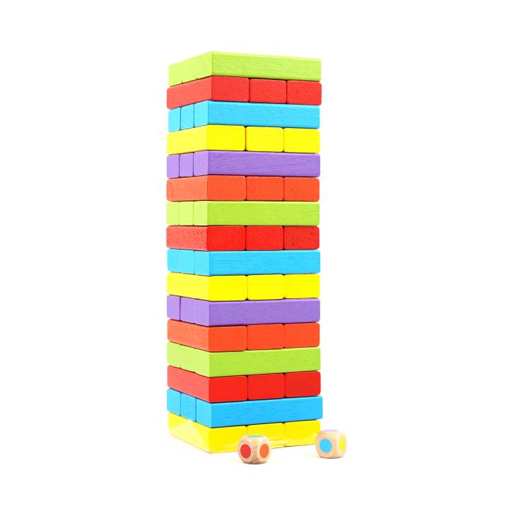 Wooden Colorful Building Blocks Tower | Daraz.lk