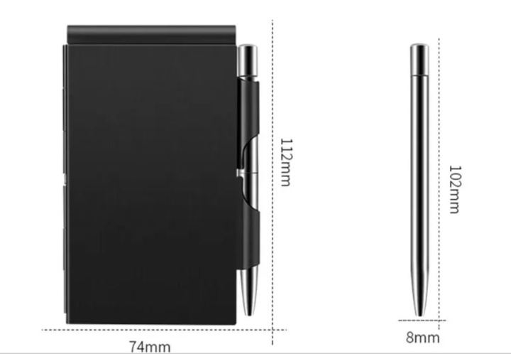 Metal Covered Field Note Book with Inbuilt Metal Pen | Daraz.lk