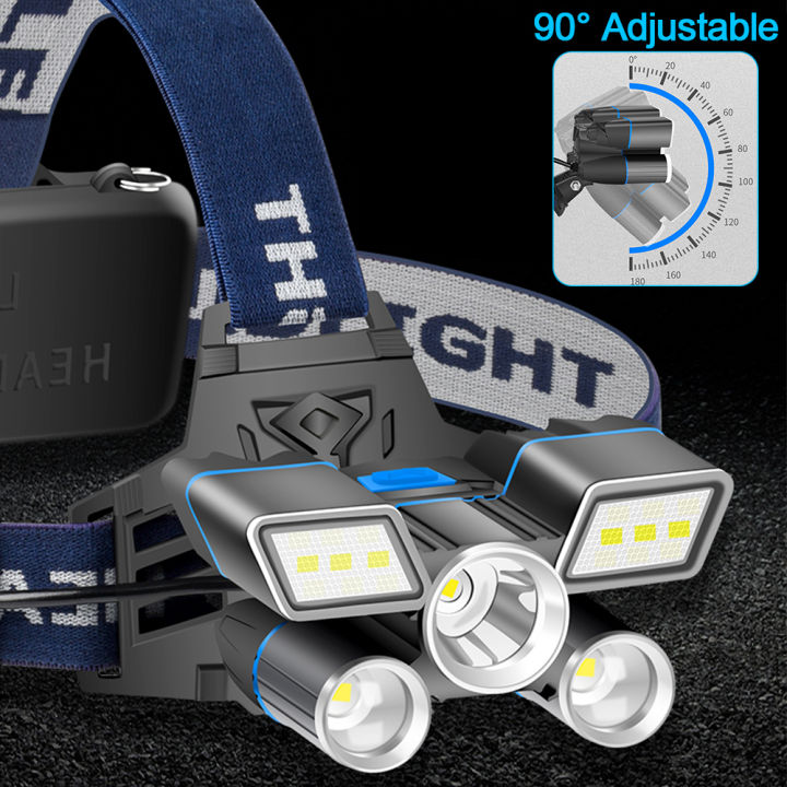 L2 T6 LED Red Blue White Light USB Reachargeable Headlamp XPE COB 9 ...