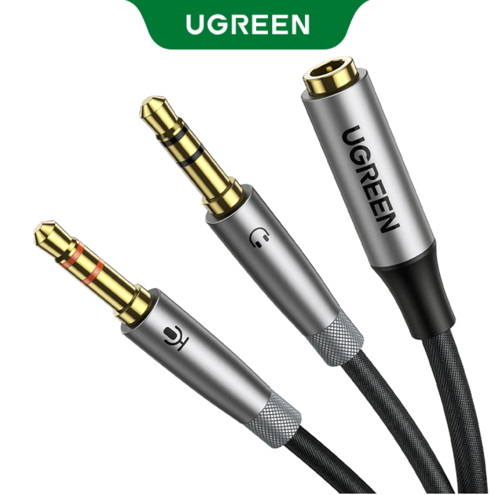 UGREEN Headphone Mic Splitter Adapter 3.5mm 2 Male to Female Smartphone ...