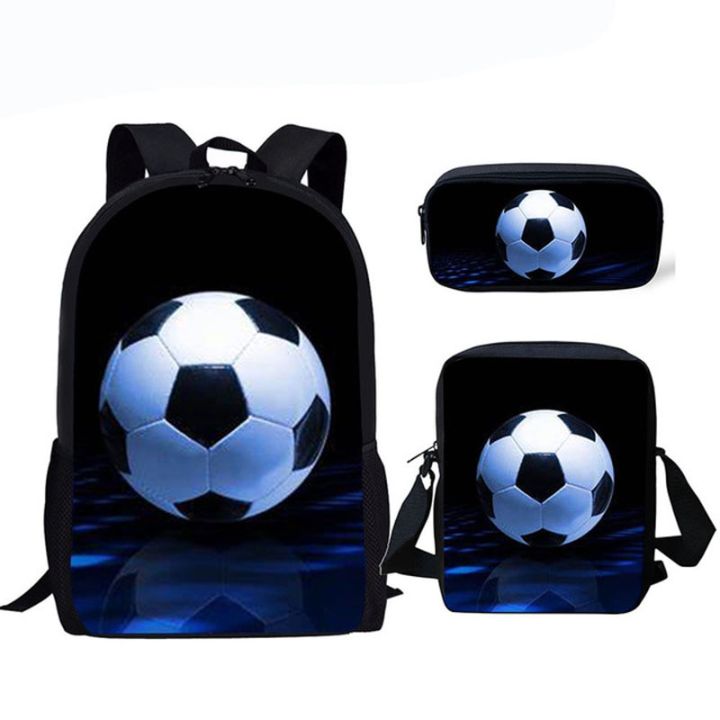 3D Football Soccer Prints 3 Pcs/set School Bags Children Student ...