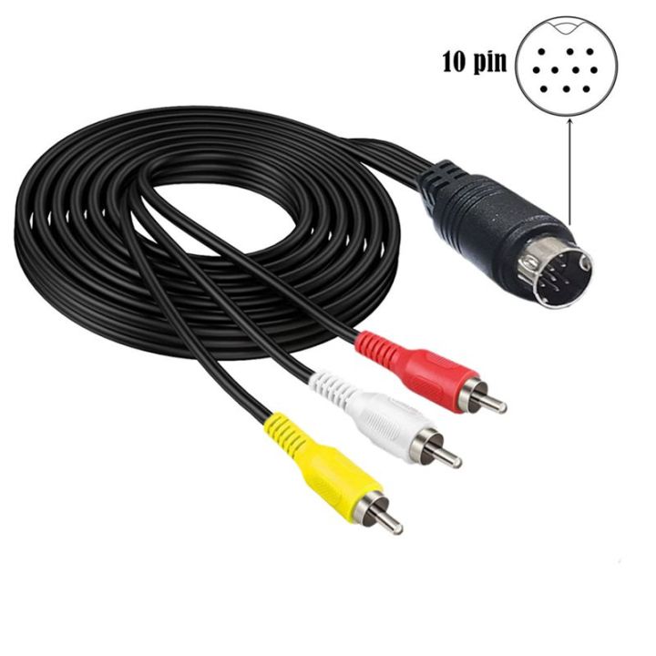 S-Video Cable Mini Din 10 Pin Male To 3 Rca Male Video Cable Av Cable S ...