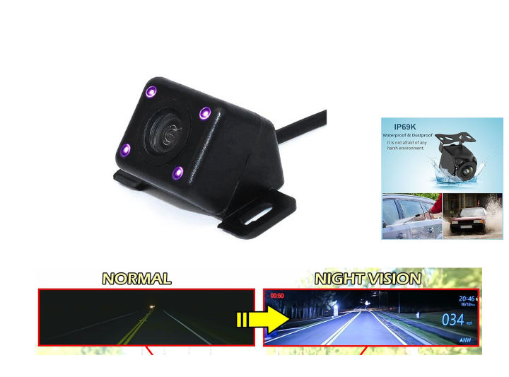 HD Lens Car Reverse Backup Rear View Camera 170 degrees Vehicle Parking ...