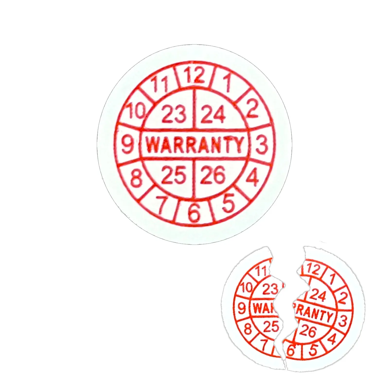 Rectangle Shape Fragile Label Stickers, Warranty Void Year Sticker ...